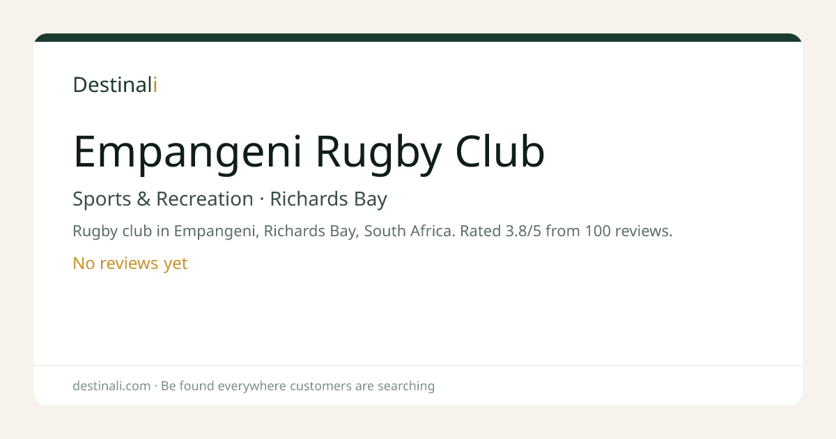 Empangeni Rugby Club | Sports & Recreation, Richards Bay | Destinali