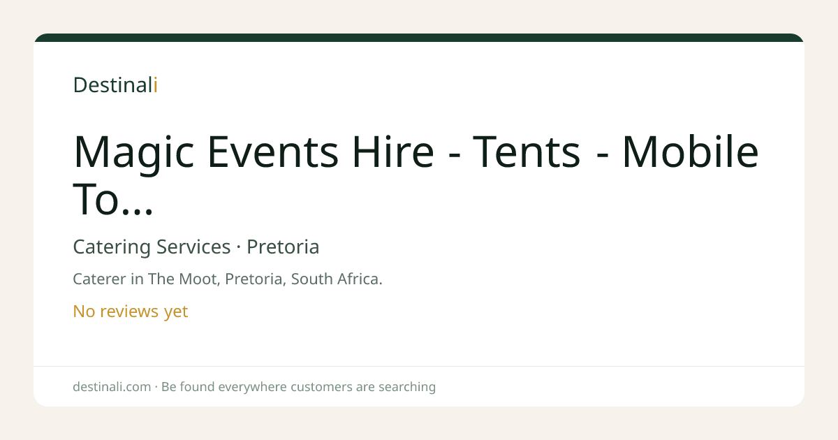 Magic Events Hire - Tents - Mobile Toilets - Mobile Fridge | Catering