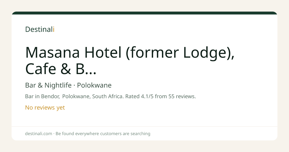 Masana Hotel (former Lodge), Cafe & Bar Polokwane | Bar & Nightlife, P