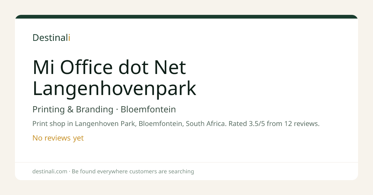 Mi Office dot Net Langenhovenpark | Printing & Branding, Bloemfontein