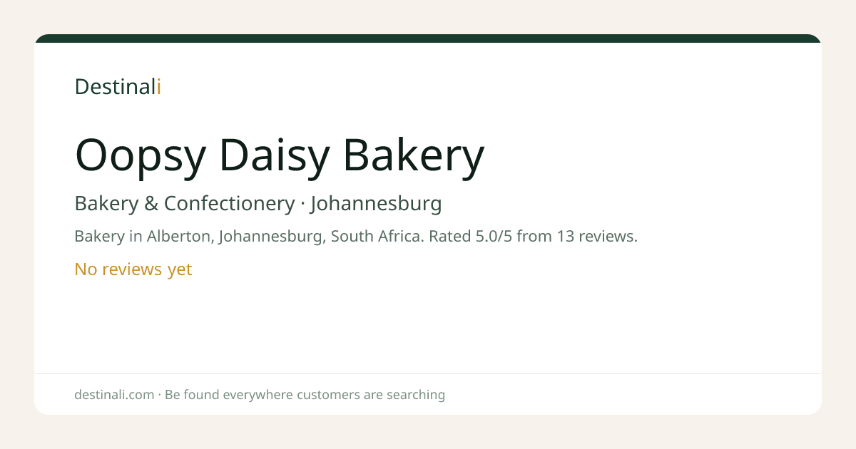 Oopsy Daisy Bakery | Bakery & Confectionery, Johannesburg | Destinali