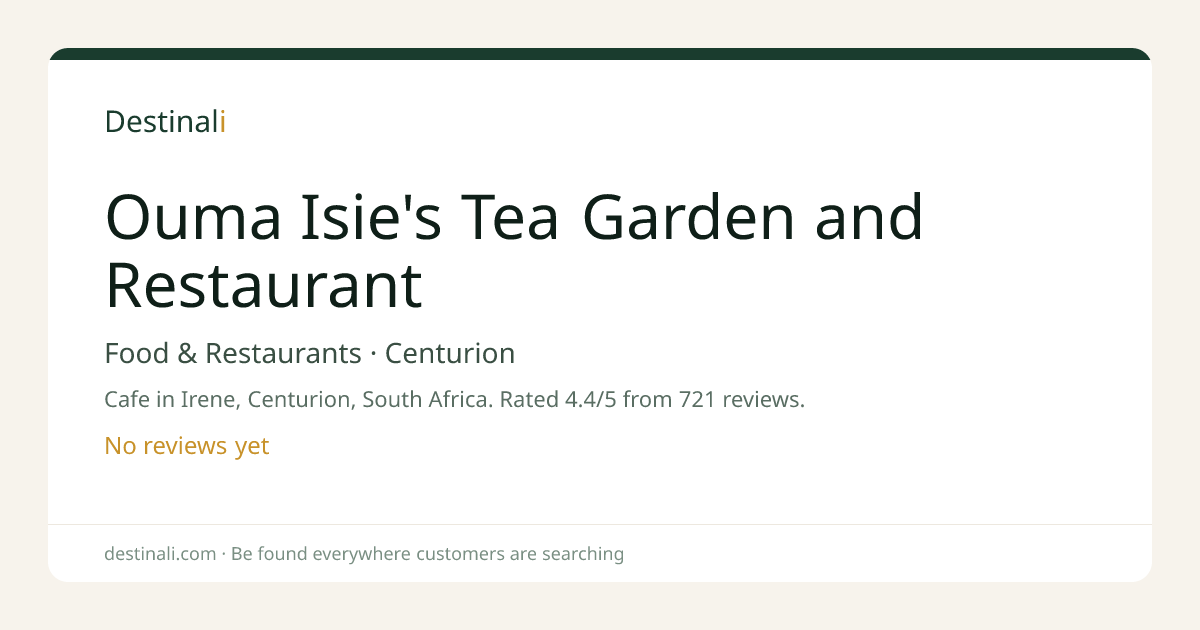 Ouma Isie's Tea Garden and Restaurant | Food & Restaurants, Centurion