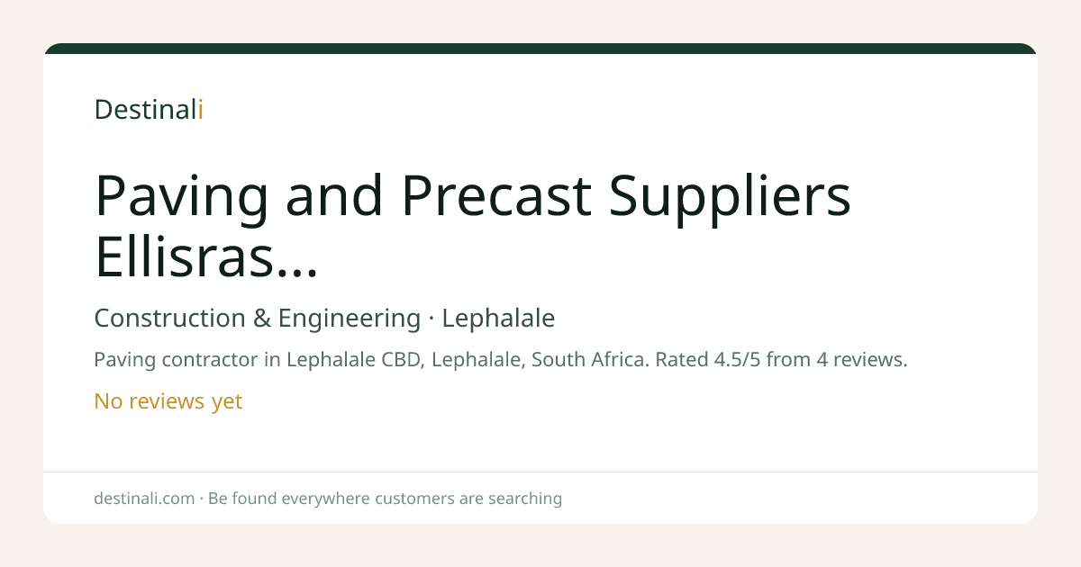 Paving and Precast Suppliers Ellisras Betonwerke/Mina-Mina Concrete Wo