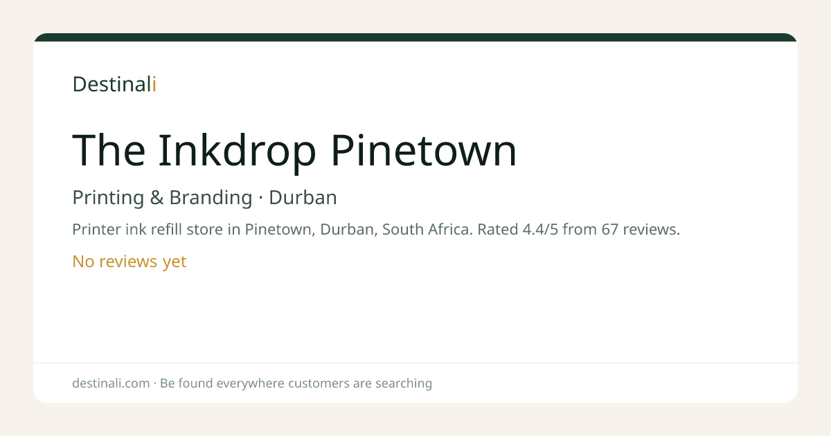 The Inkdrop Pinetown | Printing & Branding, Durban | Destinali